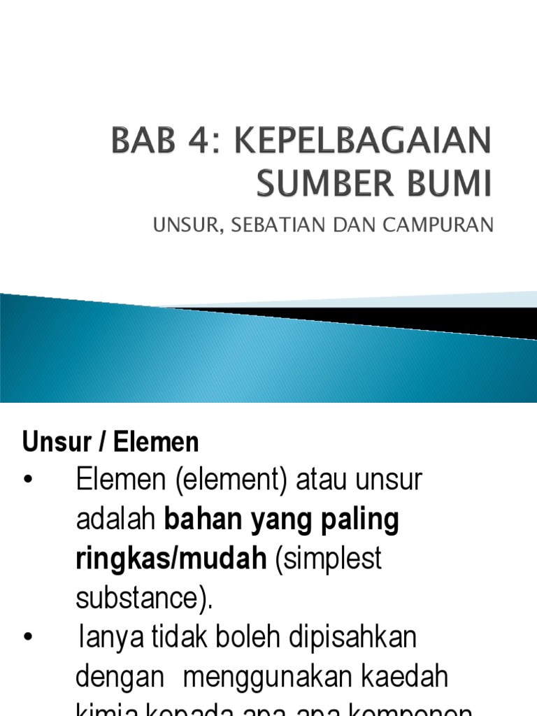 Unsur, Sebatian, Campuran | PDF