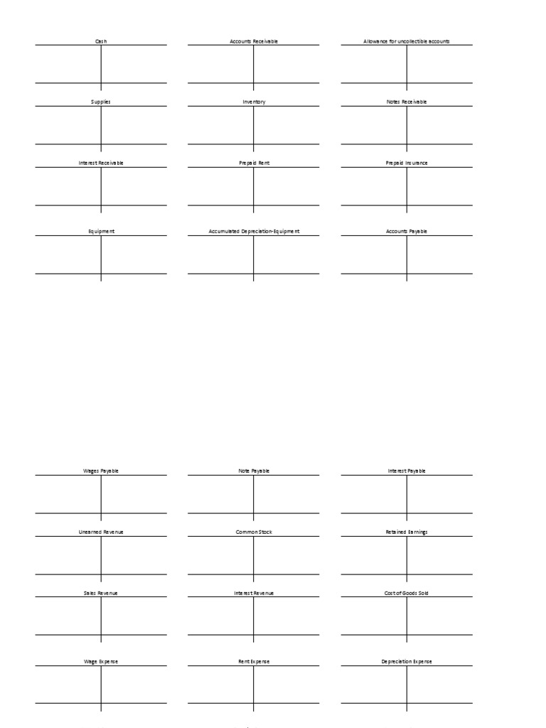 Blank T Accounts | PDF