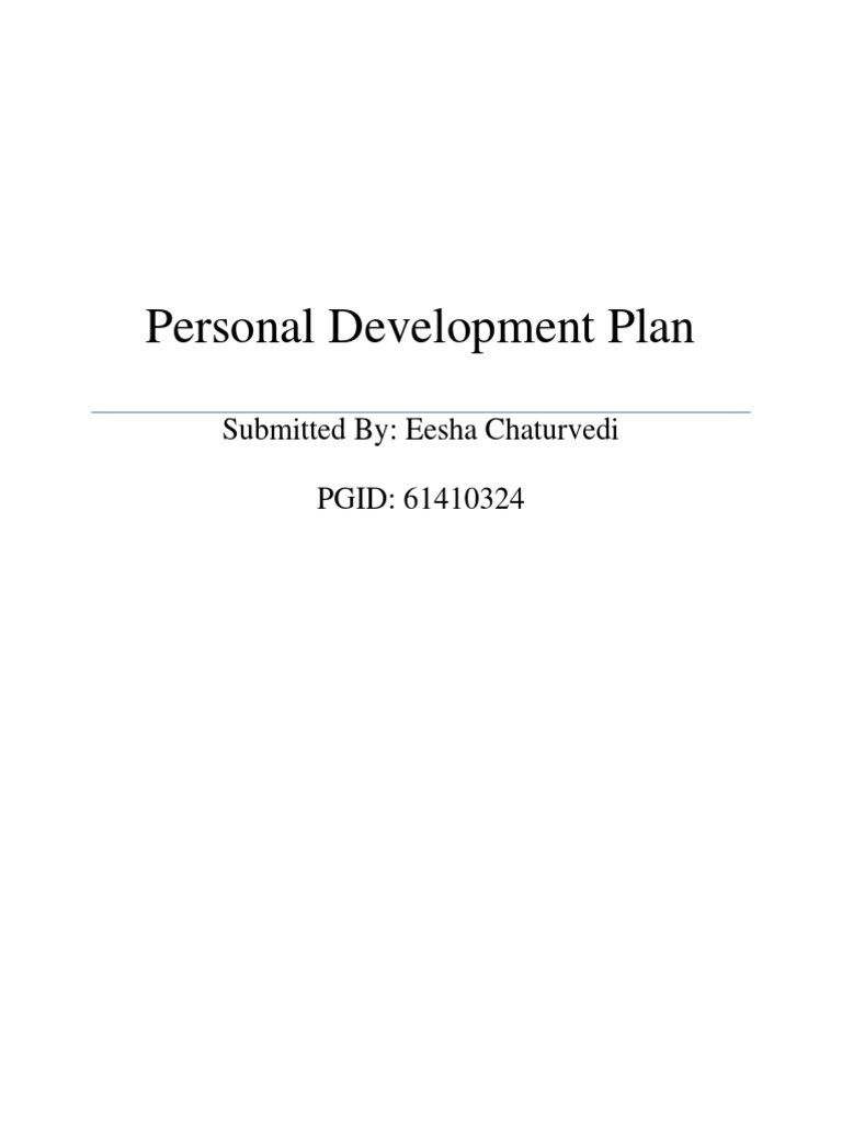 Personal Development Plan | PDF | Attention | Personal Development