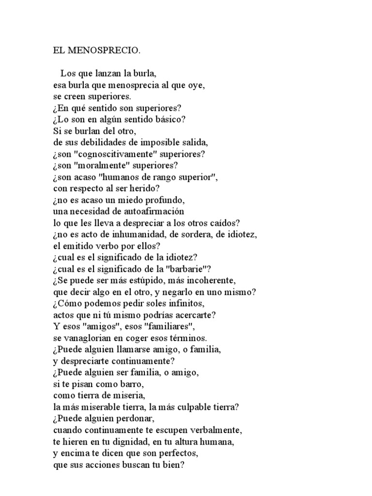 El Menosprecio | PDF | Verdad | Moralidad