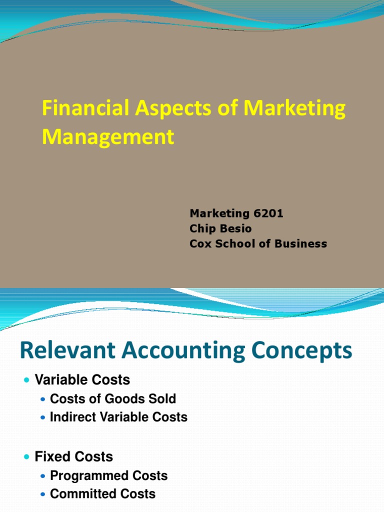 Financial Aspects of Marketing Management | PDF | Business Economics ...