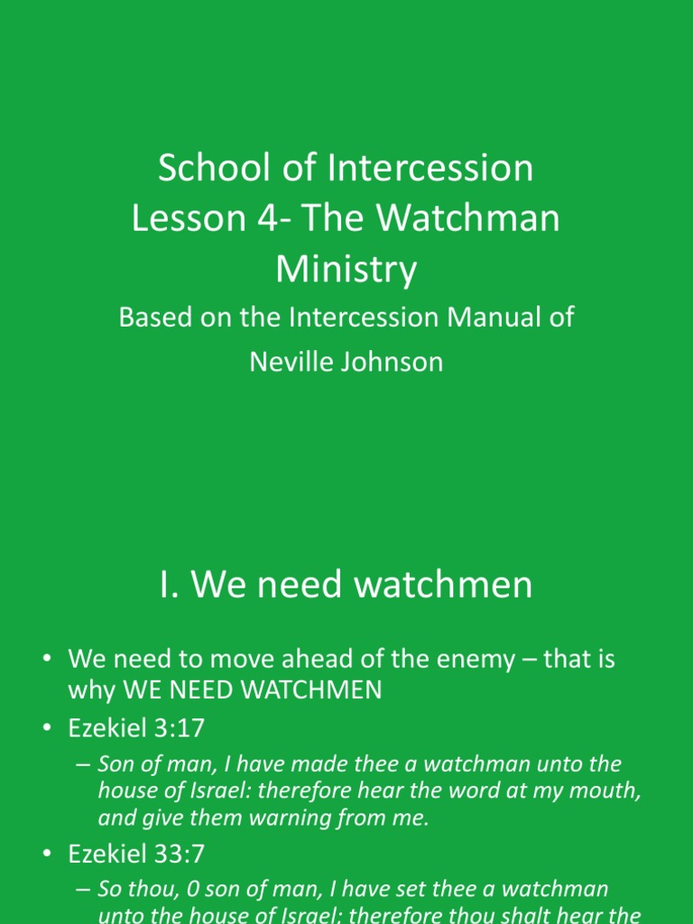 The Watchman Ministry | PDF | Elijah | Intercession