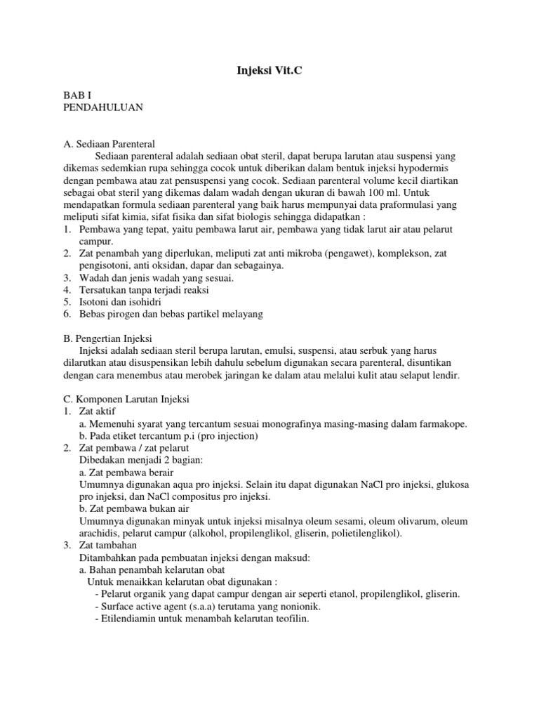Injeksi Vit C | PDF