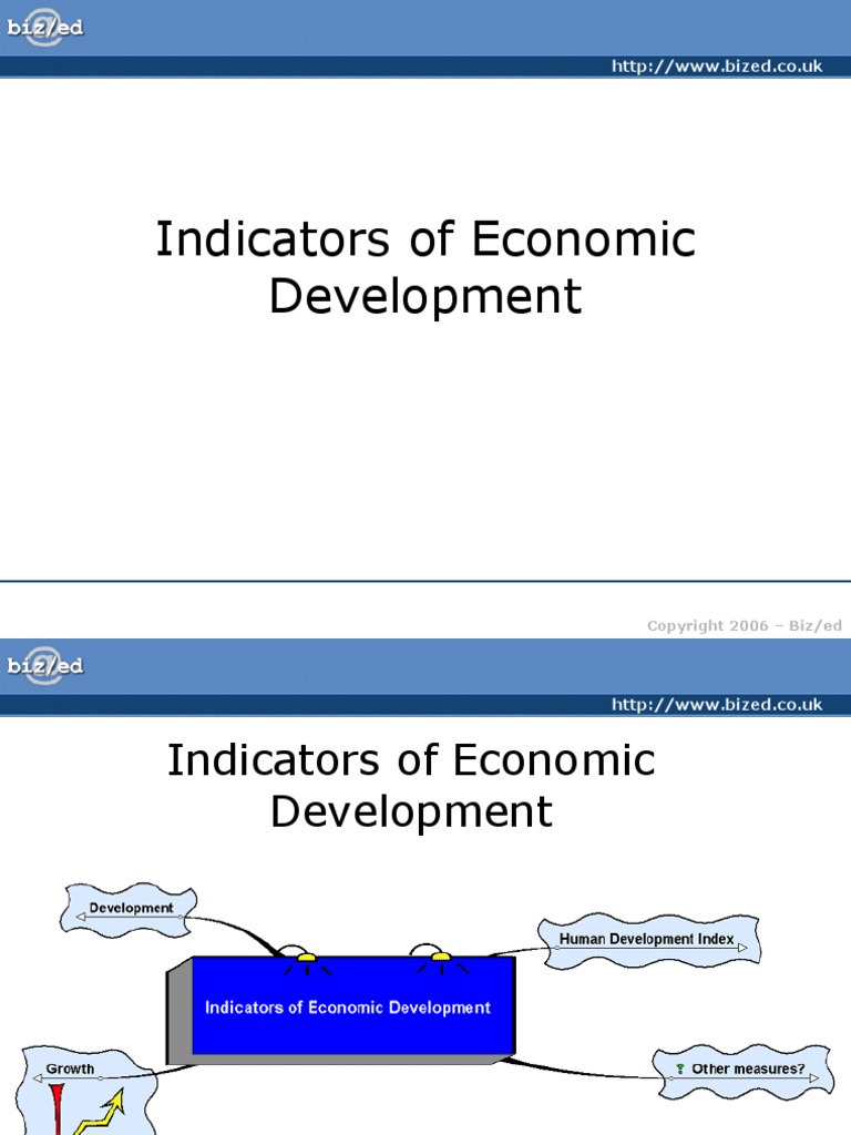 Indicators of Economic Development | PDF | Finance & Money Management ...