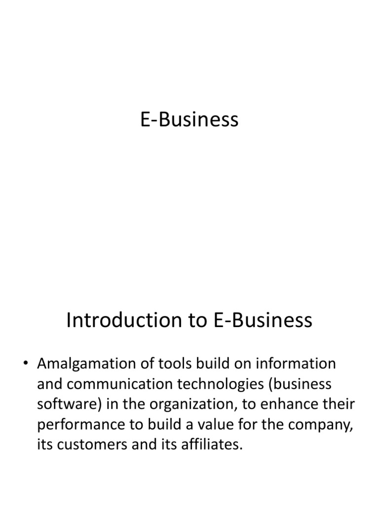 E Business - Module 1 | PDF | Electronic Business | E Commerce