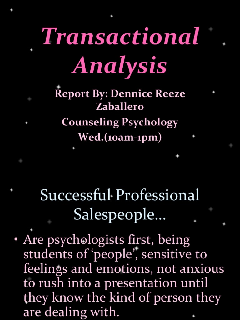 Report in Counseling Psychology. Transactional Analysis | PDF ...