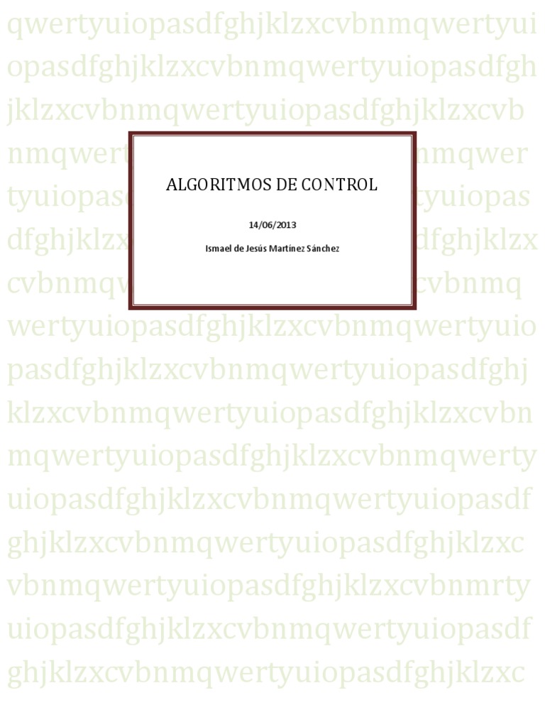 Algoritmos de Control | PDF | Matemáticas Aplicadas | Enseñanza de matemática