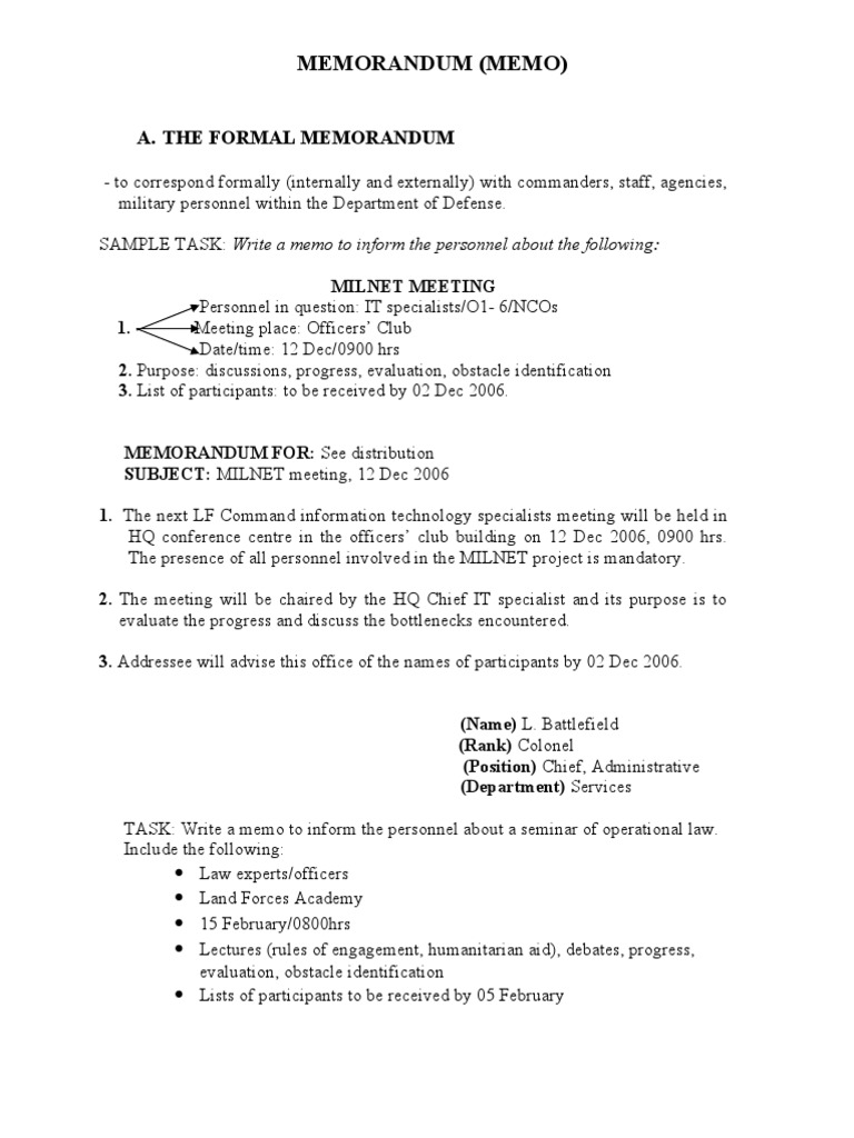 Memorandum | PDF | Memorandum | Military