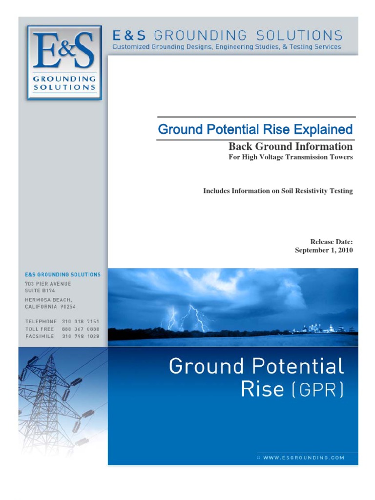 Whitepaper Ground Potential Rise Explained | PDF | High Voltage ...
