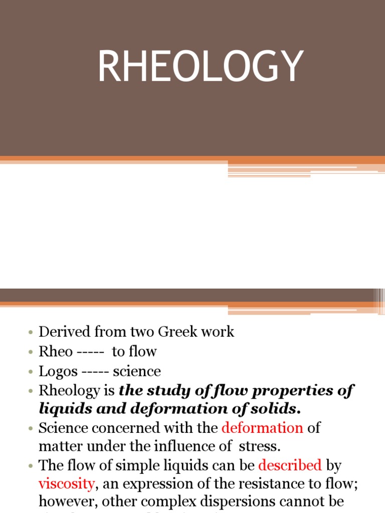 Rheology | PDF | Viscosity | Rheology