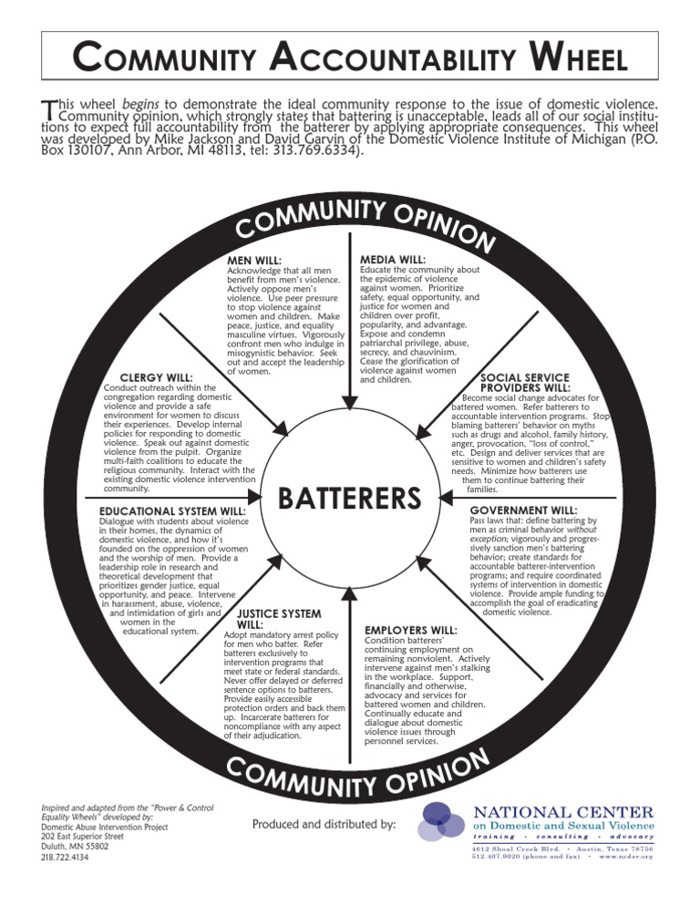 Community Accountability Wheel | Domestic Violence | Violence