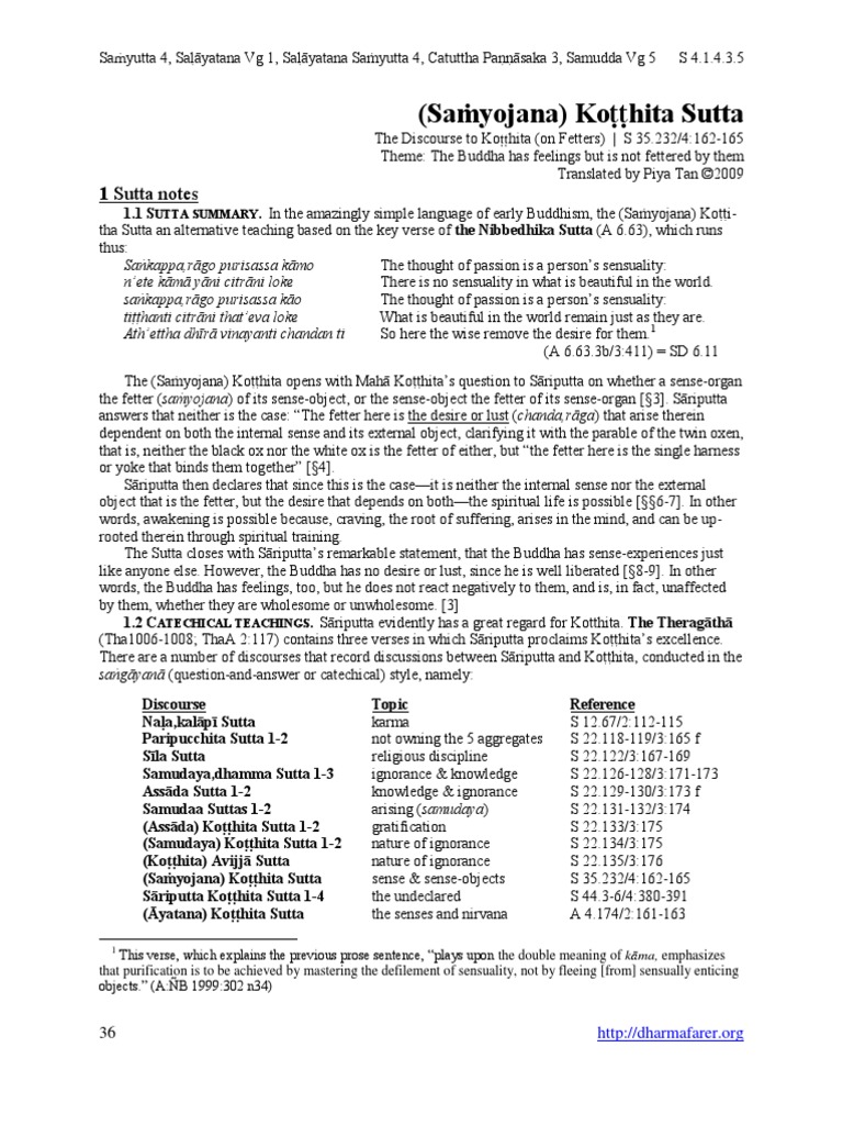 28.4 Samyojana Kotthita S s35.232 Piya Tan | PDF | Definition | Four ...