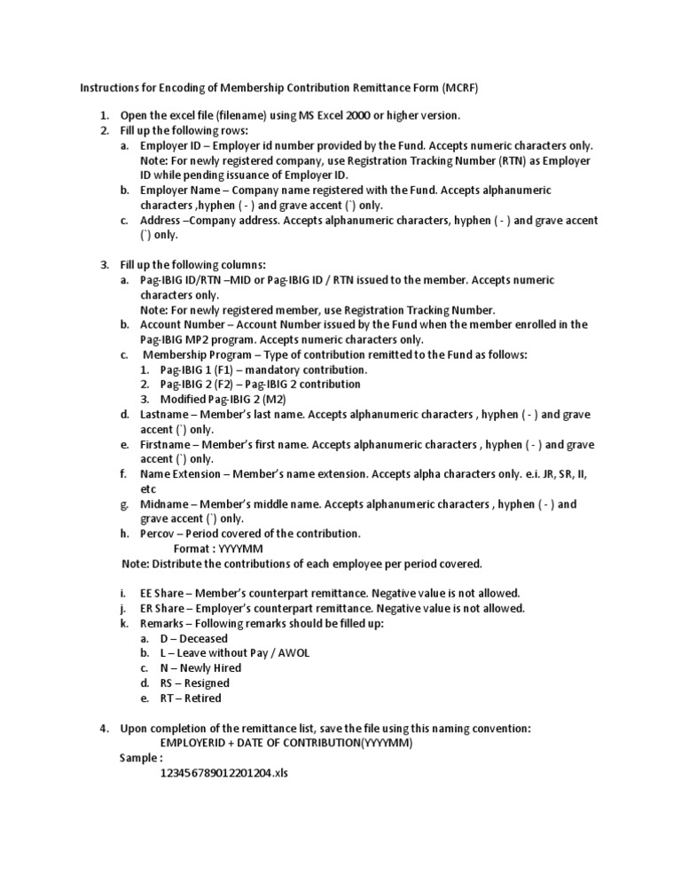 MCRF Submission Guidelines for Pag-IBIG | PDF | Computing | Computing ...