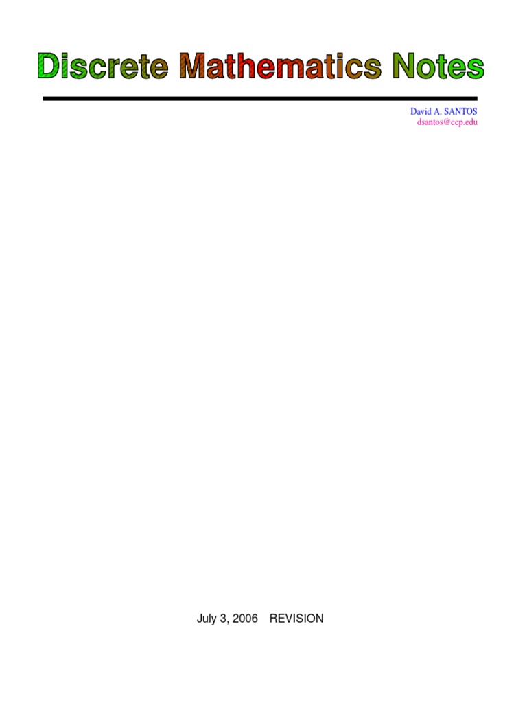 (Santos D.) Discrete Mathematics Lecture Notes | PDF | Prime Number ...