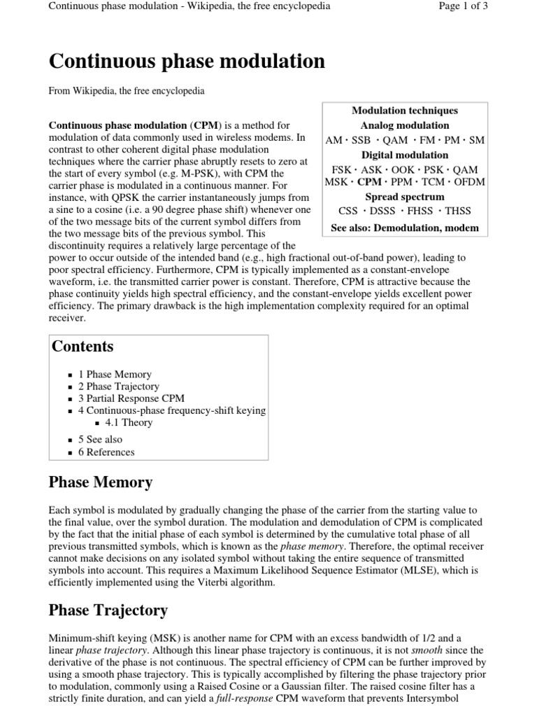 Cpm Continuous Phase Modulation Pdf
