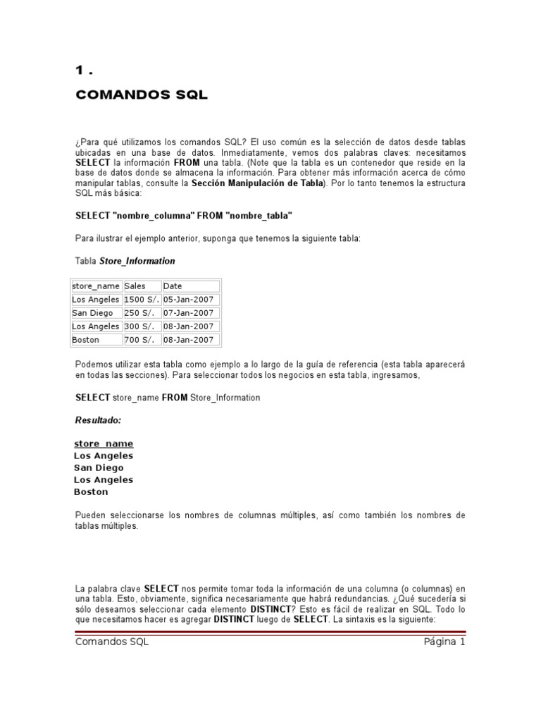 Comando SQL | PDF