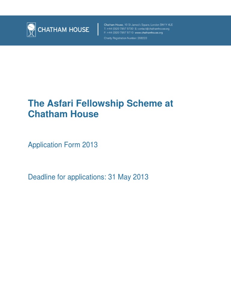 Asfari Fellowship Application Form 2013 | PDF | Email | Travel Visa