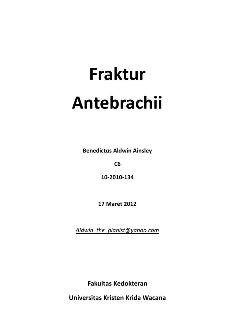 Fraktur Antebrachii | PDF