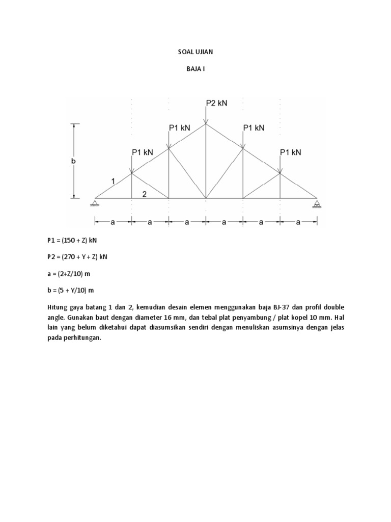Desain Baja Betullang Dengan Profil Double Angle | PDF | Sains & Matematika