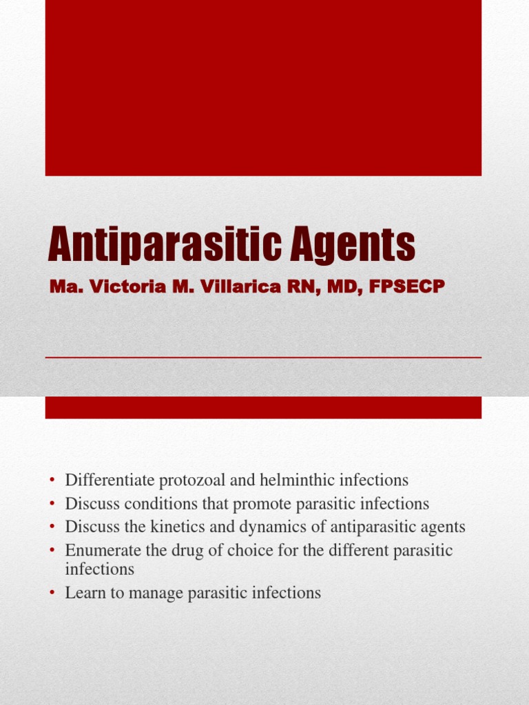 Antiparasitic Agents Revised | Drugs | Diseases And Disorders