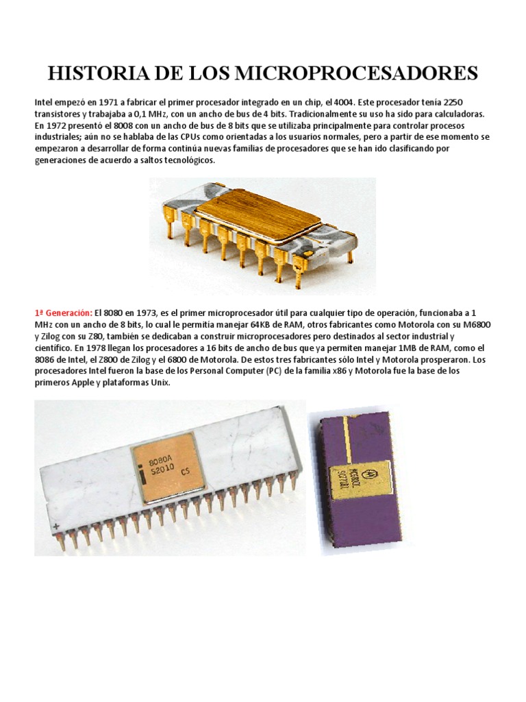 La evolución de los microprocesadores: De los primeros chips a la era ...