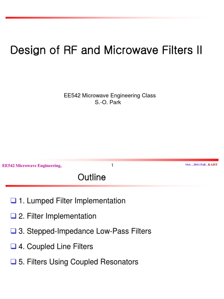 Design of RF and Microwave Filters II | PDF | Electronic Filter | Low ...