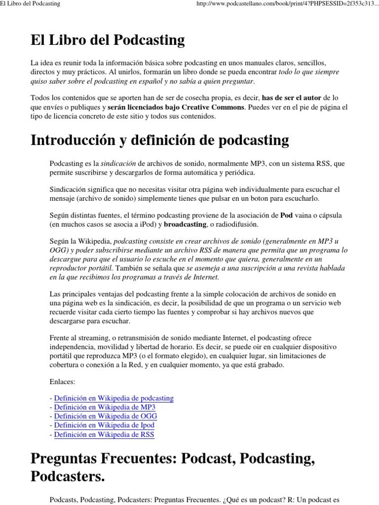 El Libro Del Podcast | PDF | Podcast | Streaming Media