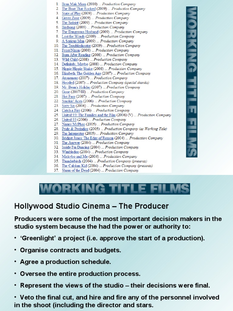 Understanding Hollywood Film Production | PDF | Screenplay | Entertainment