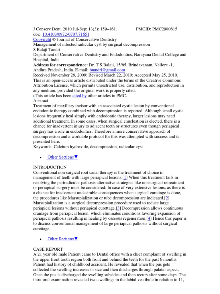 Kista Radikuler | PDF | Mouth | Clinical Medicine