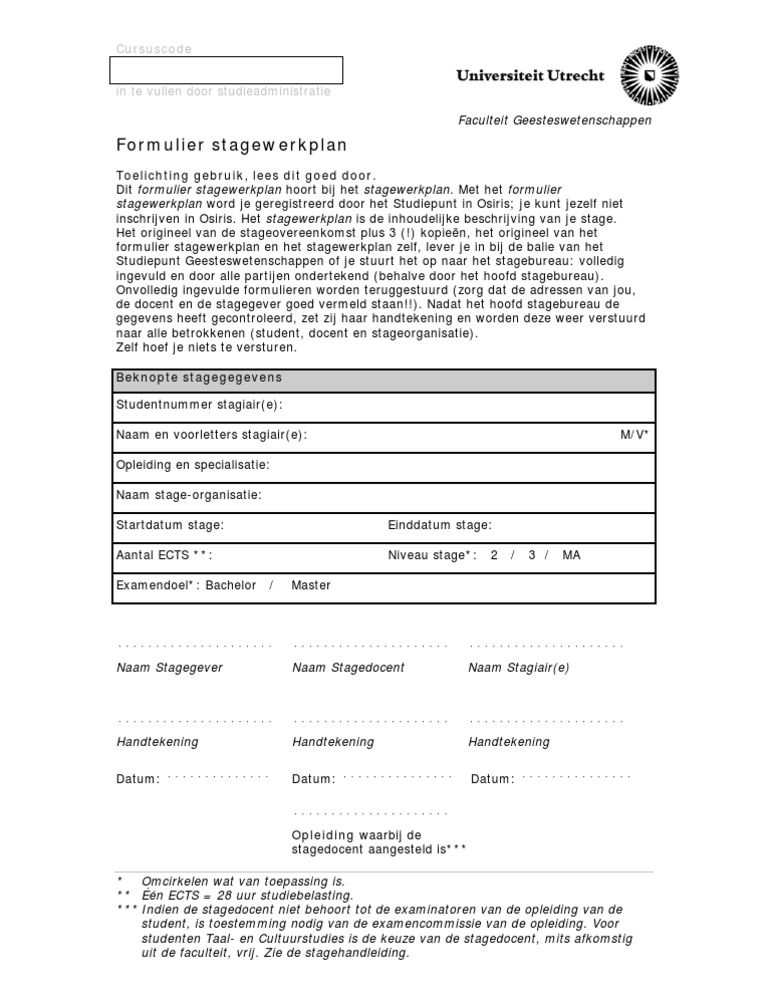Stagewerkplan Nederlands | PDF