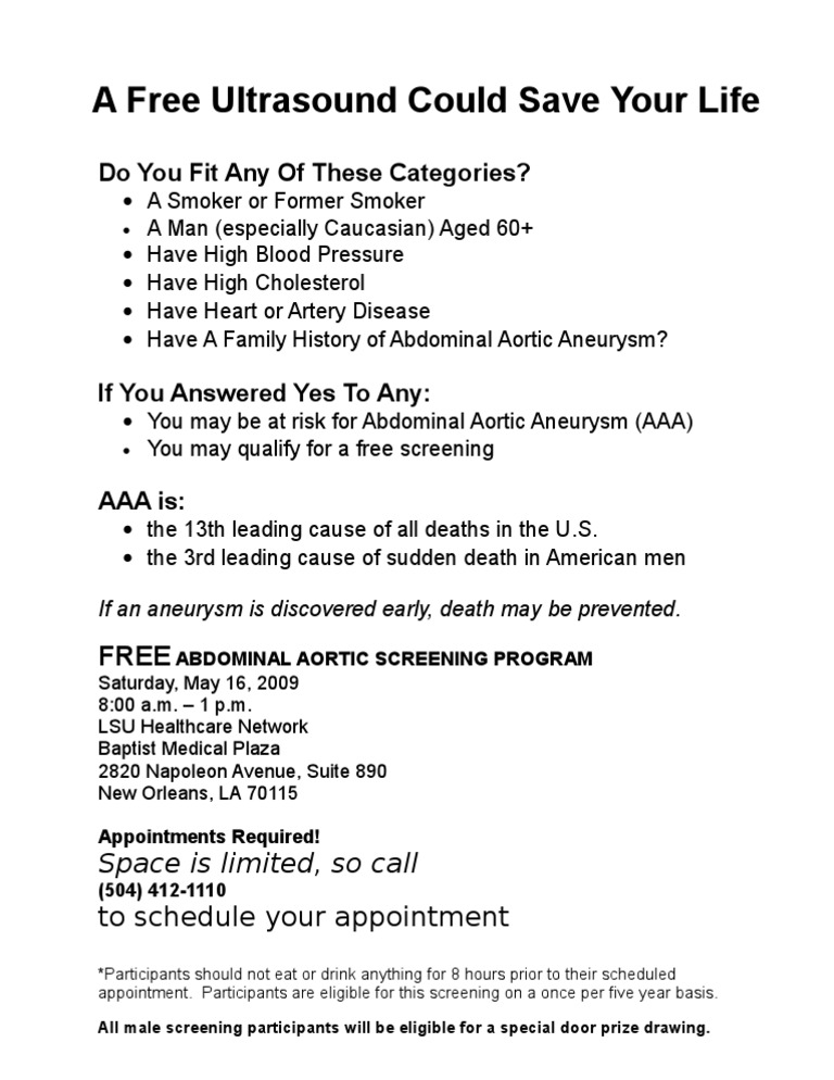 Free AAA Screening for At-Risk Individuals | PDF