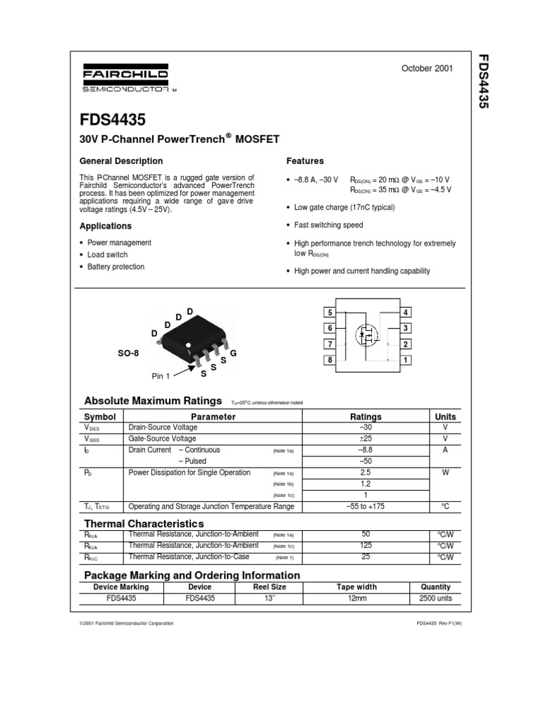 Fds 4435 | Field Effect Transistor | Mosfet