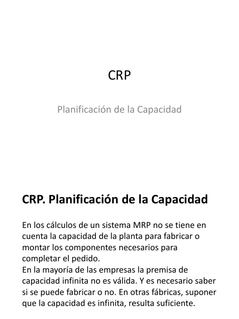 CRP Conceptos | PDF | Cálculo | Planificación