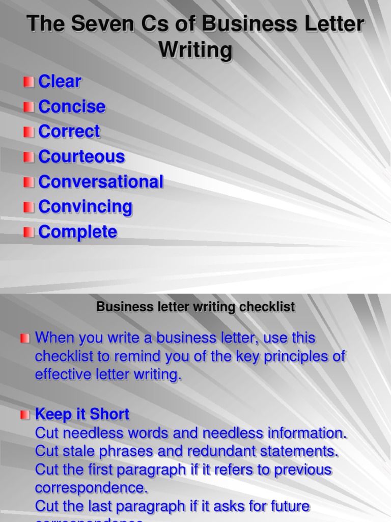 Seven Cs of Business Letter Writing | PDF | Ms. | Paragraph