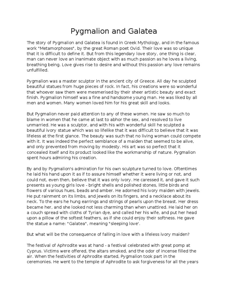 Pygmalion and Galatea | PDF | Religion And Belief