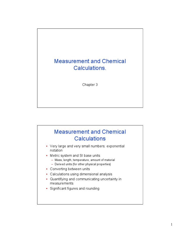 Chemistry Measurements | PDF | Significant Figures | Units Of Measurement