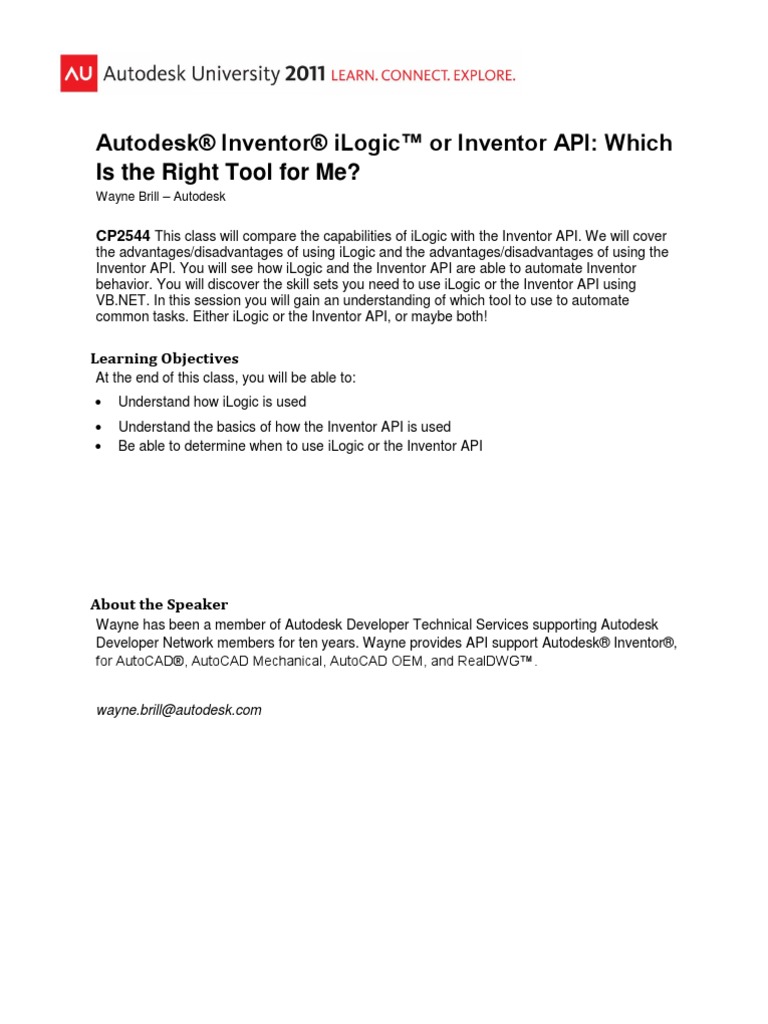 Ilogic Inventor API | PDF | Visual Basic For Applications | Component ...