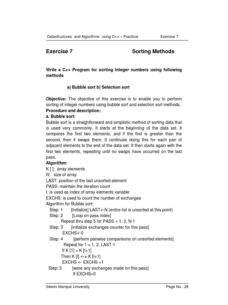 BCA2060 Exercise 7-SLM | PDF | Array Data Structure | Algorithms And ...