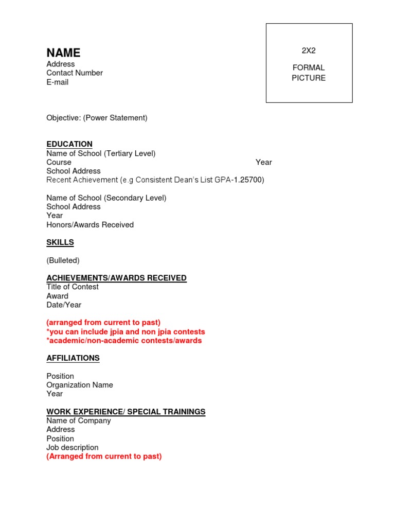 Resume Format | PDF