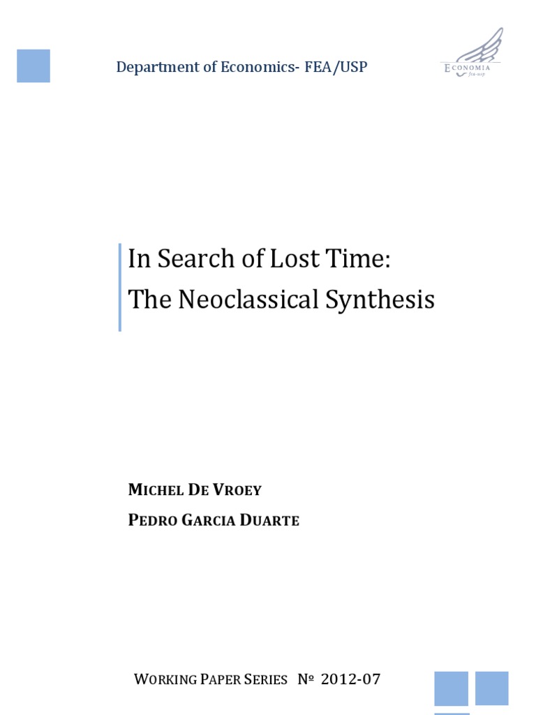 DUARTE, PEDRO - in Search of Lost Time Neoclassical Synthesis | PDF ...