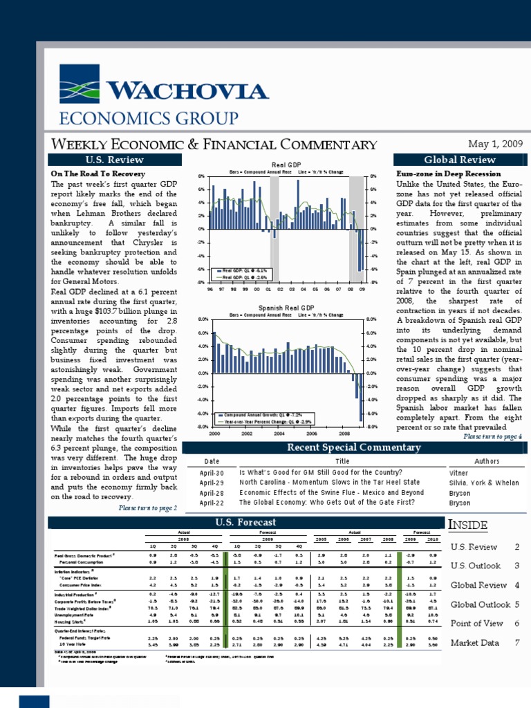 Weekly Economic Financial Commentary May 12009 | PDF | Personal ...
