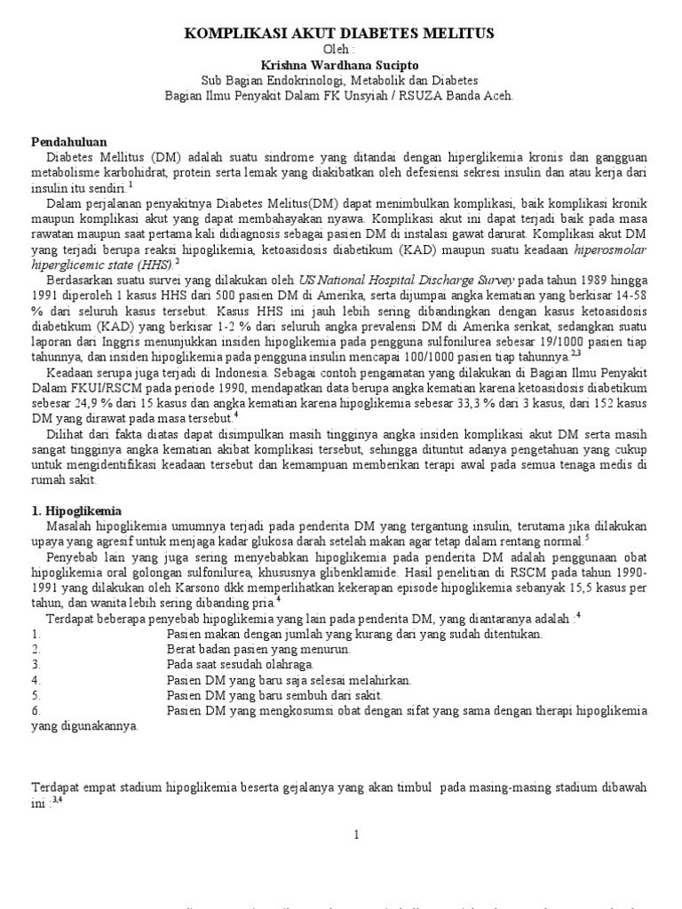Komplikasi Akut Diabetes Melitus | PDF