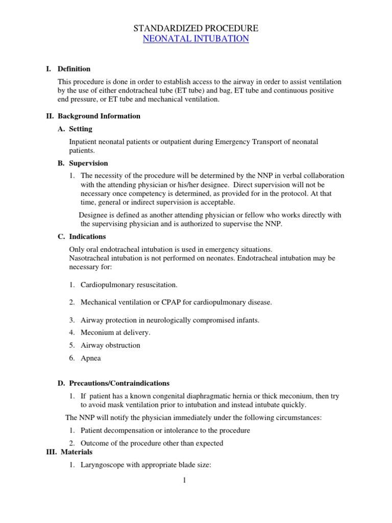 Neonatal Intubation | PDF | Health Sciences | Medicine