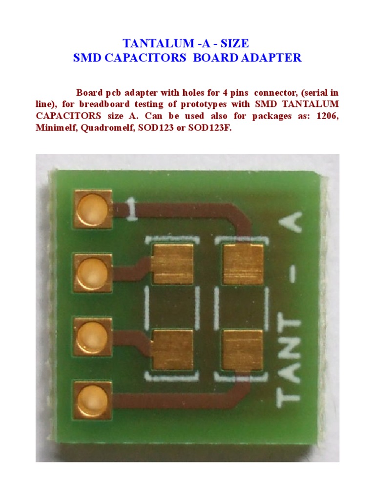 Tantalum - A - Size SMD Capacitors Board Adapter | PDF | Home & Garden ...