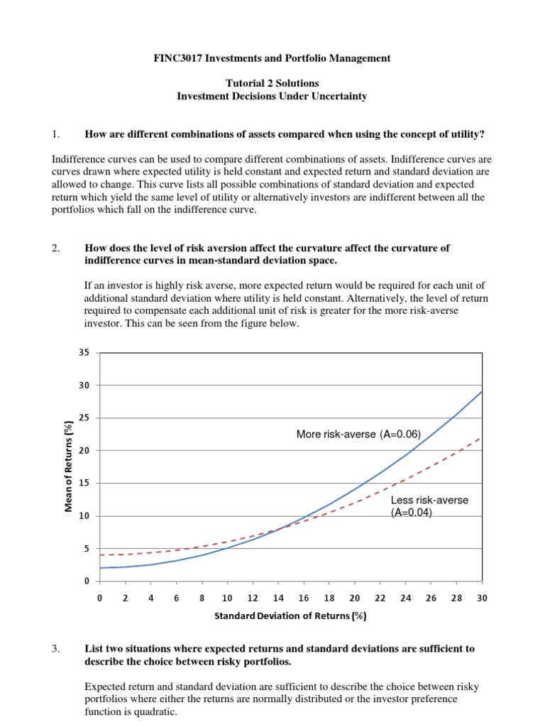 3017 Tutorial 2 Solutions | PDF | Risk Aversion | Utility
