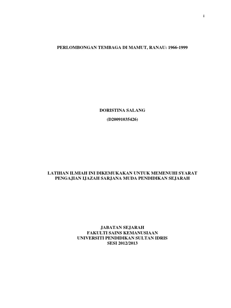 Perlombongan Tembaga Di Mamut Ranau | PDF