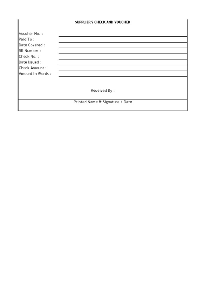 Supplier Check and Voucher Template | PDF | Law