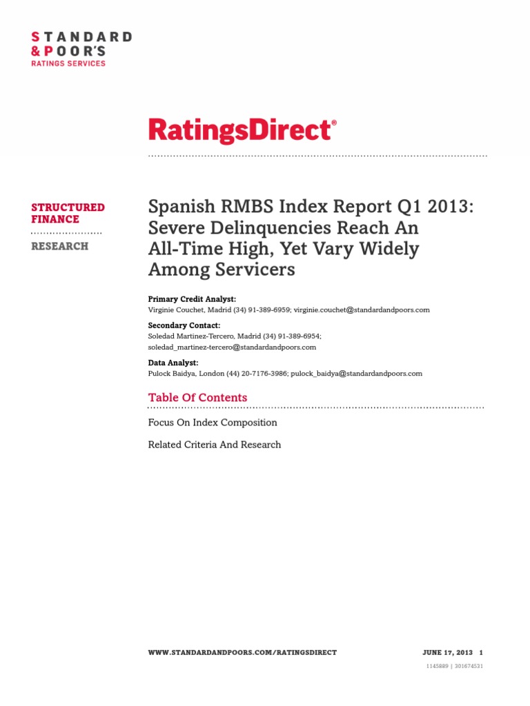 Spanish RMBS Index Report Q1 2013: Severe Delinquencies Reach An All ...