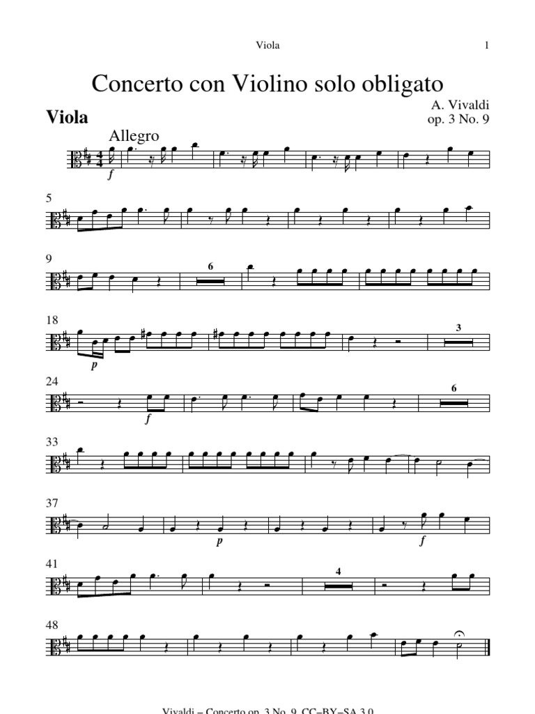 Vivaldi Violin Concerto - Viola