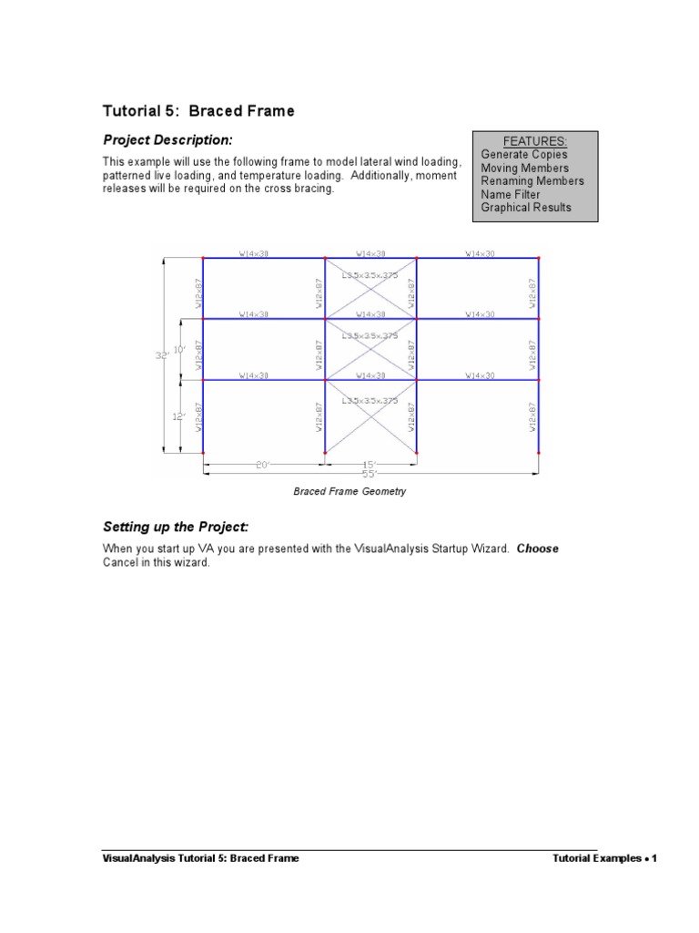 Tutorial 5 Braced Frame | PDF | Column | Beam (Structure)
